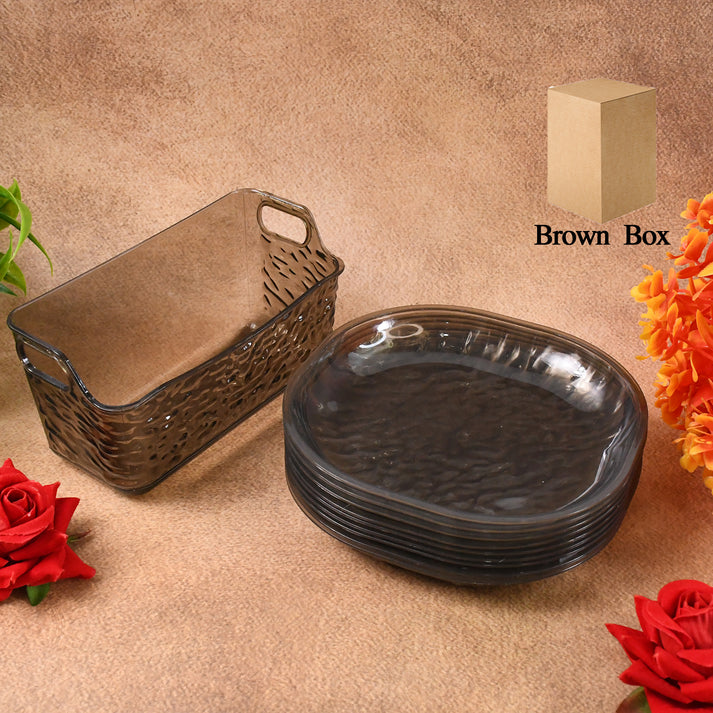 Plastic Household Plates Dinner Plates Dish Tray Skewer Bone Plate Set