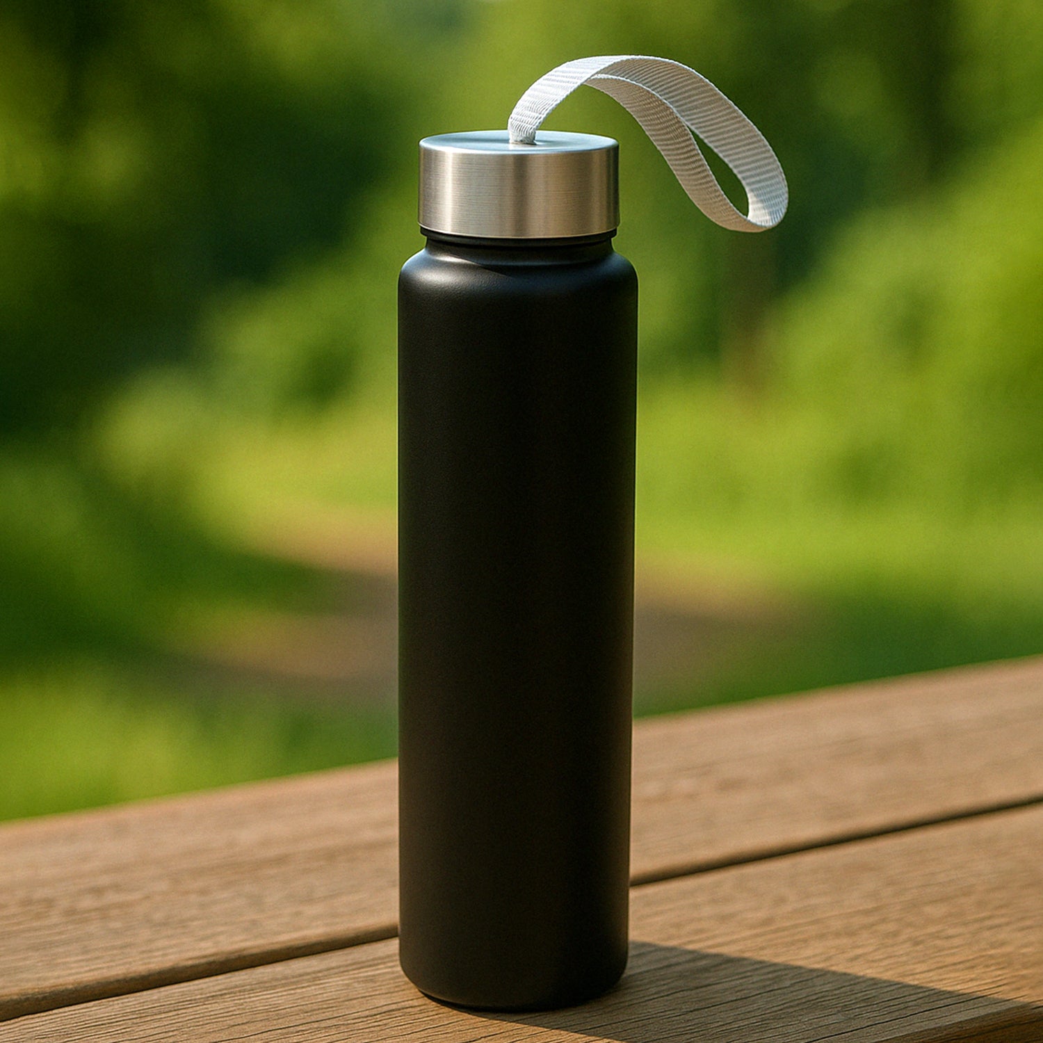Customize Portable Stainless Steel Water Bottle with Strap (Approx 250