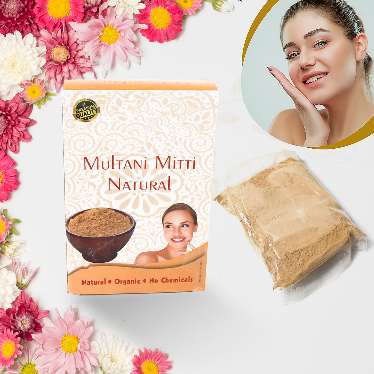 80gram Herbal Tan Removing Multani Mitti Face Pack For Skin Care Age G ...
