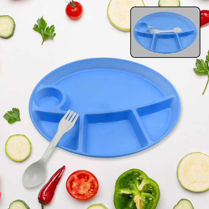 Plastic Food Plates / Biodegradable 5 Compartment Plate With Spoon for ...