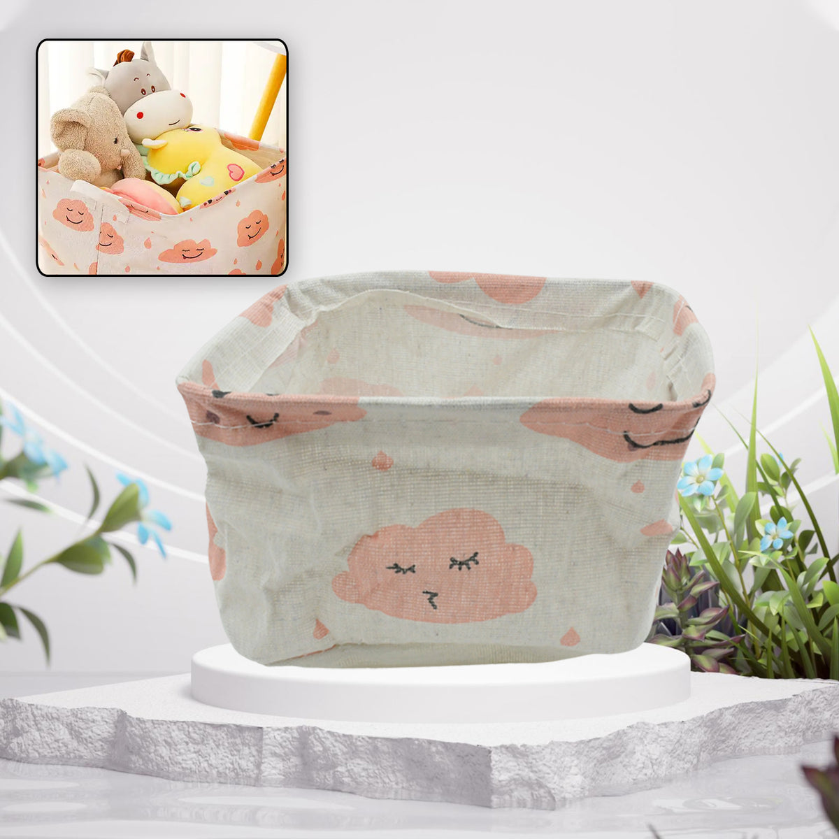 Small Foldable Storage Boxes Cubes Container Organizer Baskets Fabric ...