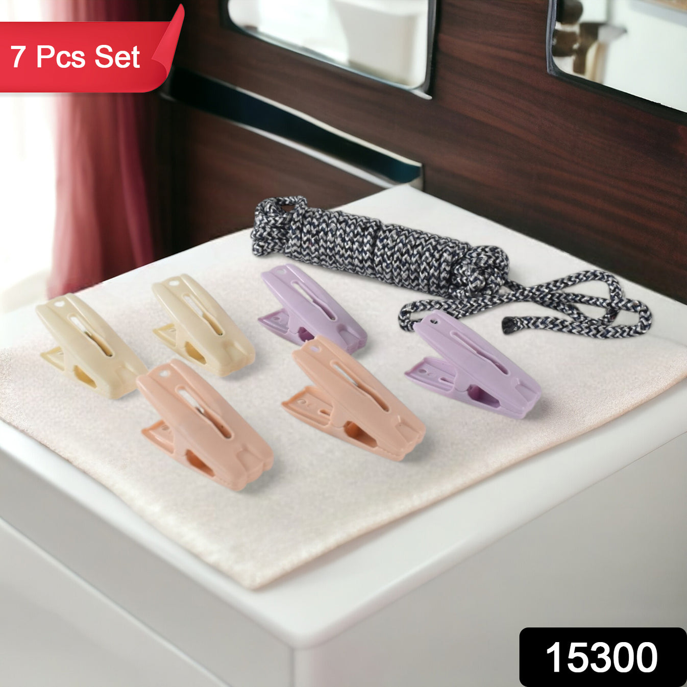 Cloth Drying Rope with Clips – Convenient and Durable Hanging Solution