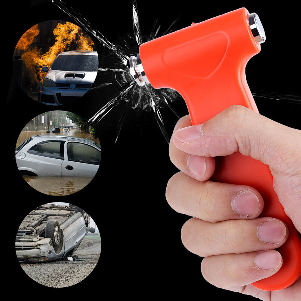 Car Safety Hammer - Emergency Rescue Tool with Window Breaker & Seatbe