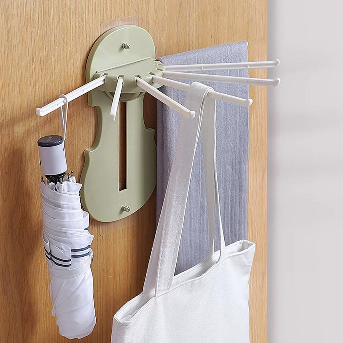 Plastic 7-in-1 Multifunction Retractable Wall-Mounted Pull-Out Hanger ...