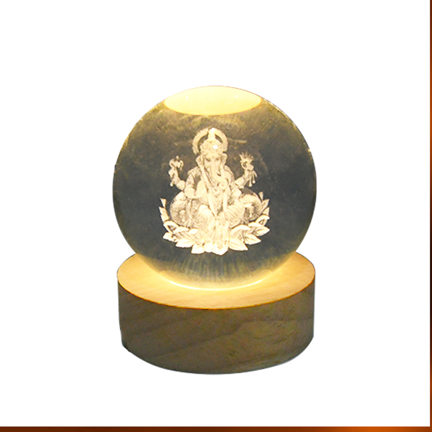 Buy Ganpati 3D Crystal Ball Lamp - Home Decor | DeoDap
