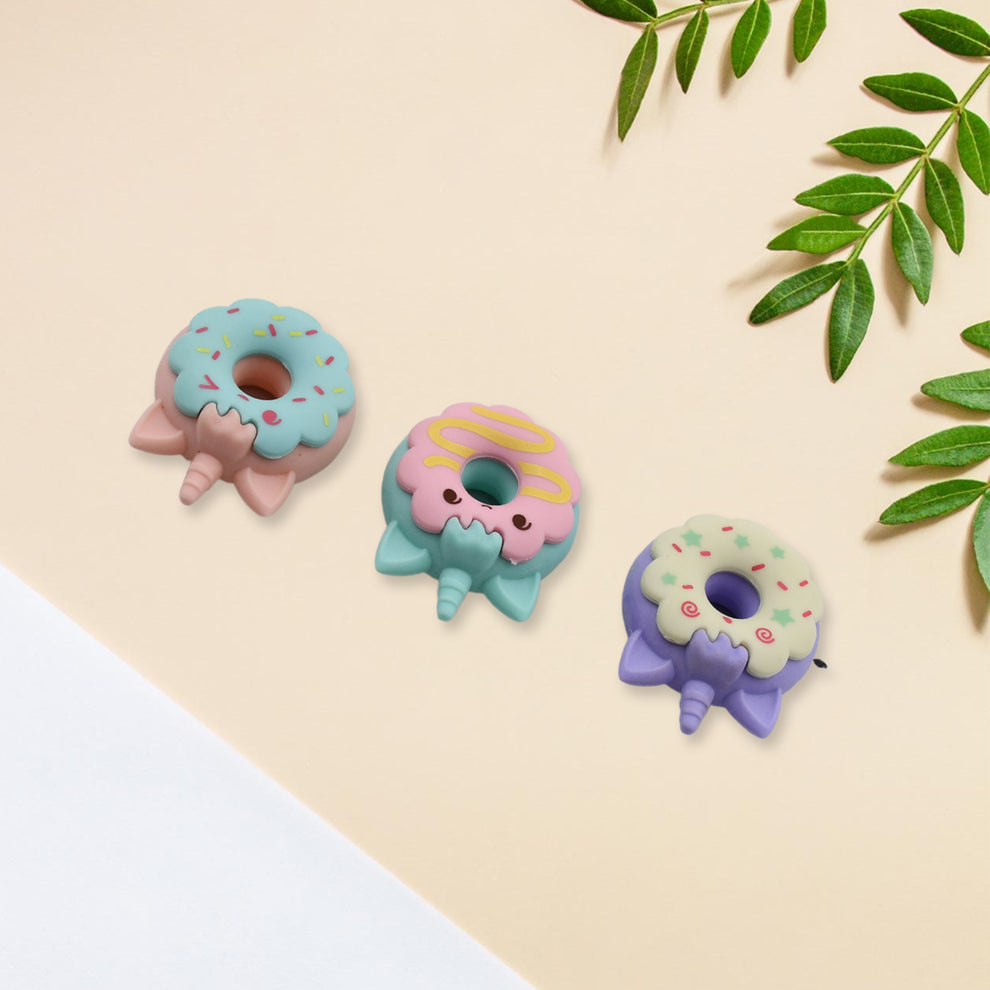 Tree Small Sized Cartoon Themed Non-Toxic Donut Erasers, School Statio