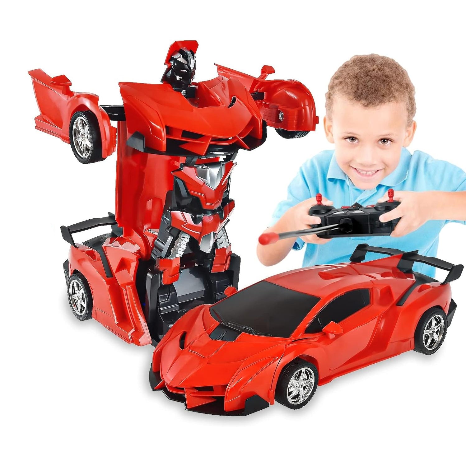 2 In 1 Automatic Robot Converted Remote Control Car With Light Scale 3 ...