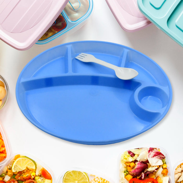 Plastic Food Plates / Biodegradable 5 Compartment Plate With Spoon for ...