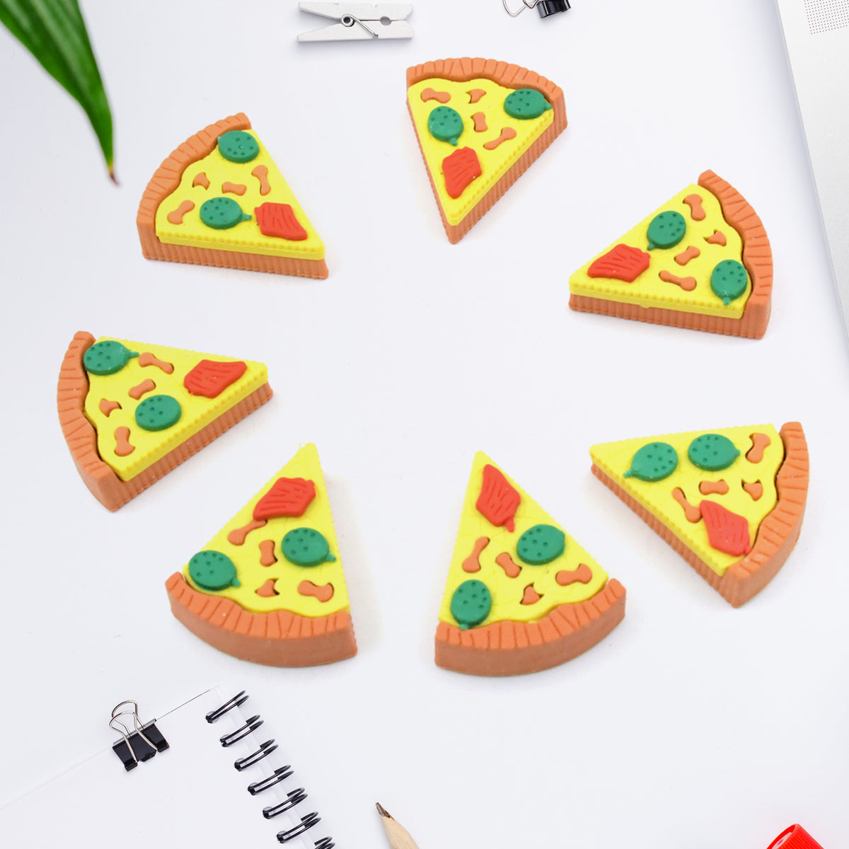 4347 3D Pizza Slices Kids Favourite Food Eraser, Pizza 7 slice eraser ...