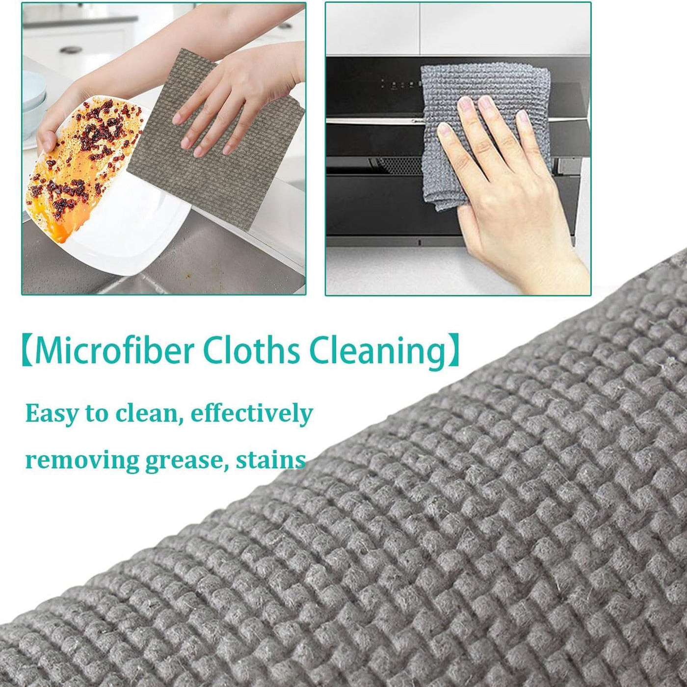 Durable Kitchen Scrub Cloth, Microfiber Cleaning Cloth Roll, Kitchen W ...