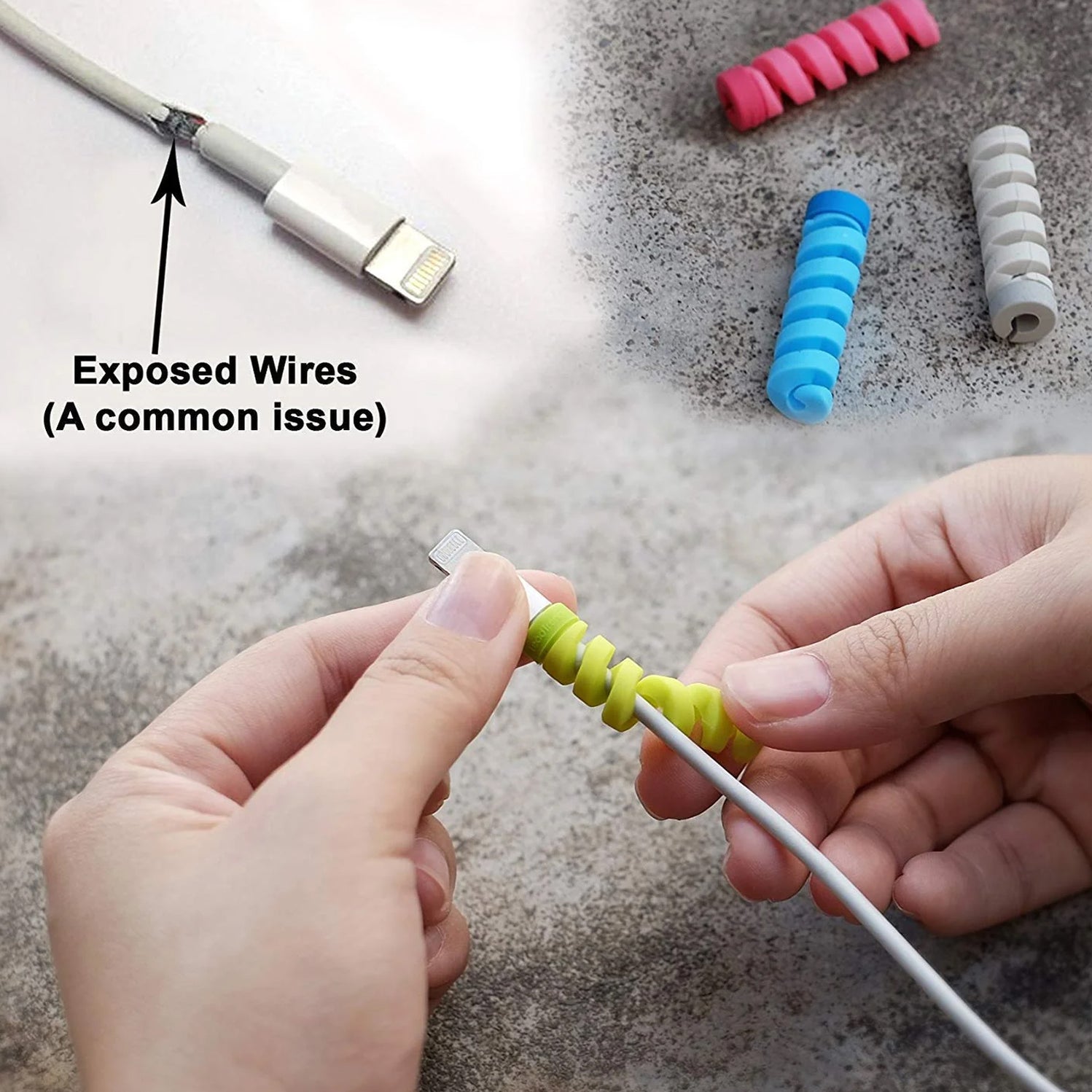 Spiral Charger Cable Protector Data Cable Saver Charging Cords Protect ...
