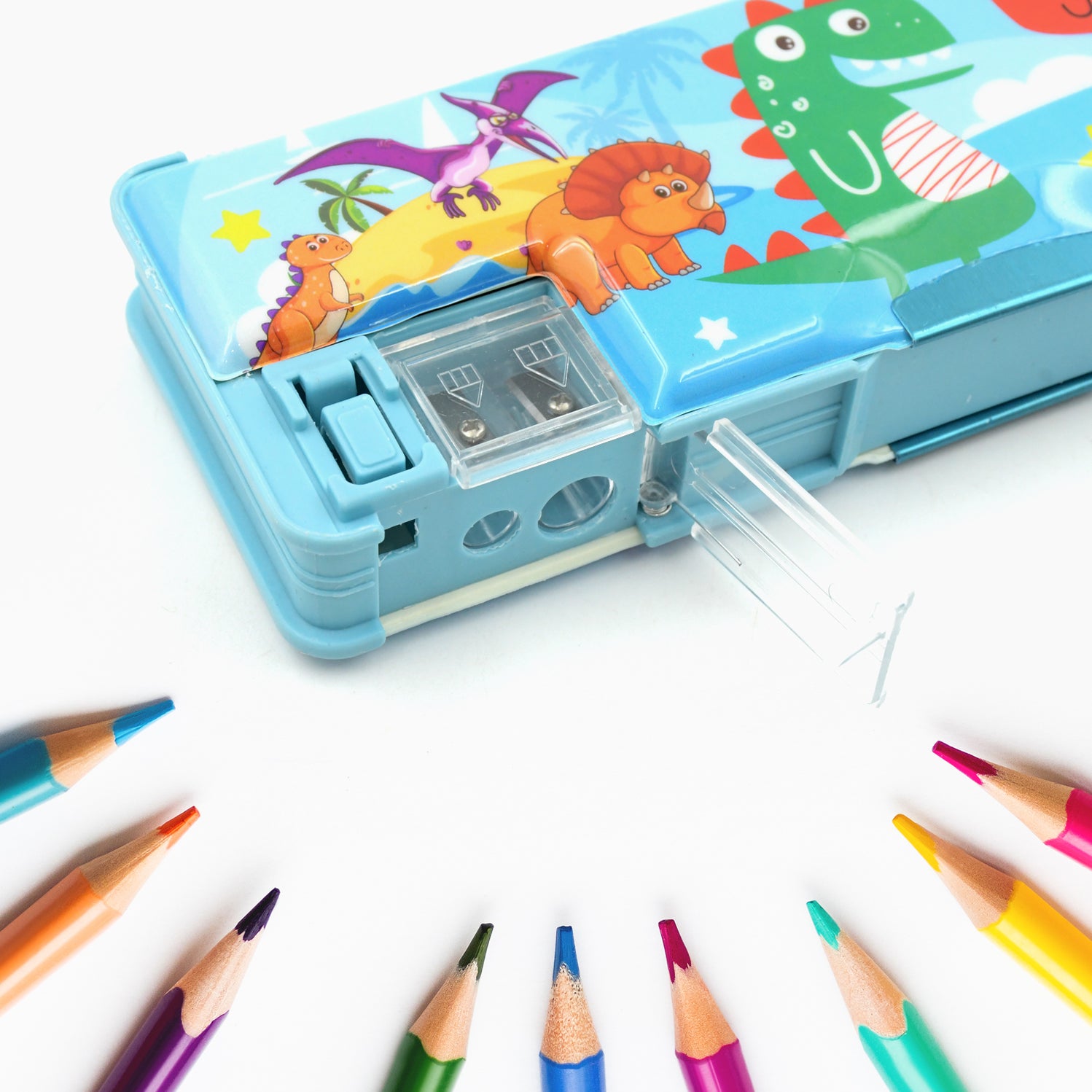 Durable Double Deck Plastic Pencil Case with 2 Compartments — DeoDap