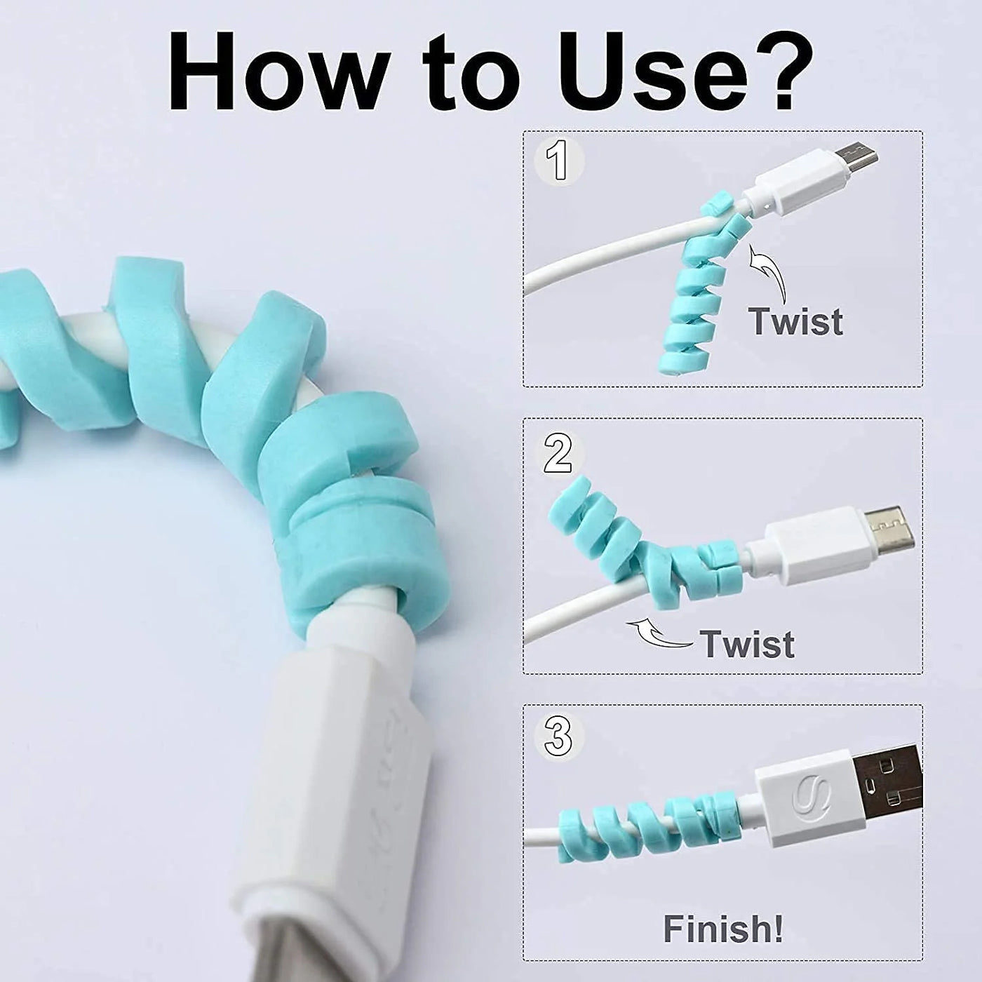 Spiral Charger Cable Protector Data Cable Saver Charging Cords Protect ...