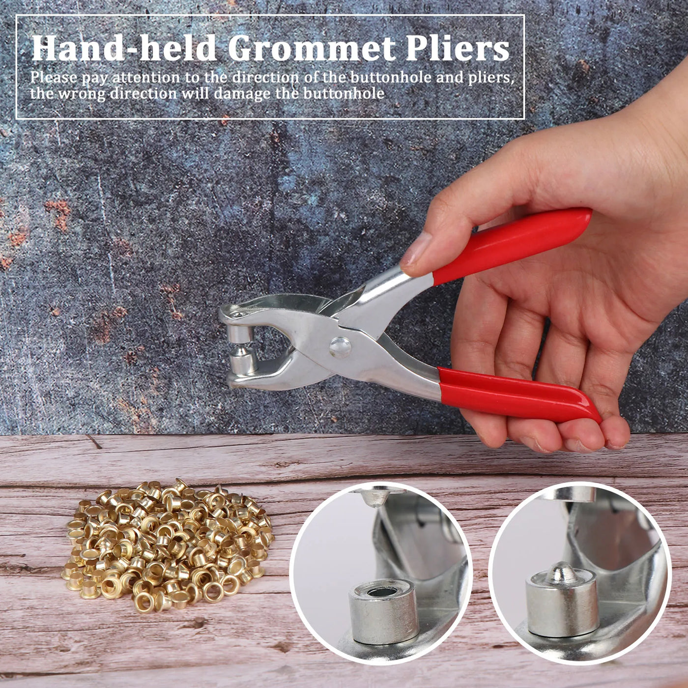 Grommet Setting Tool with 25 PCS Gold Eyelets Grommets Steel Hole Punc ...