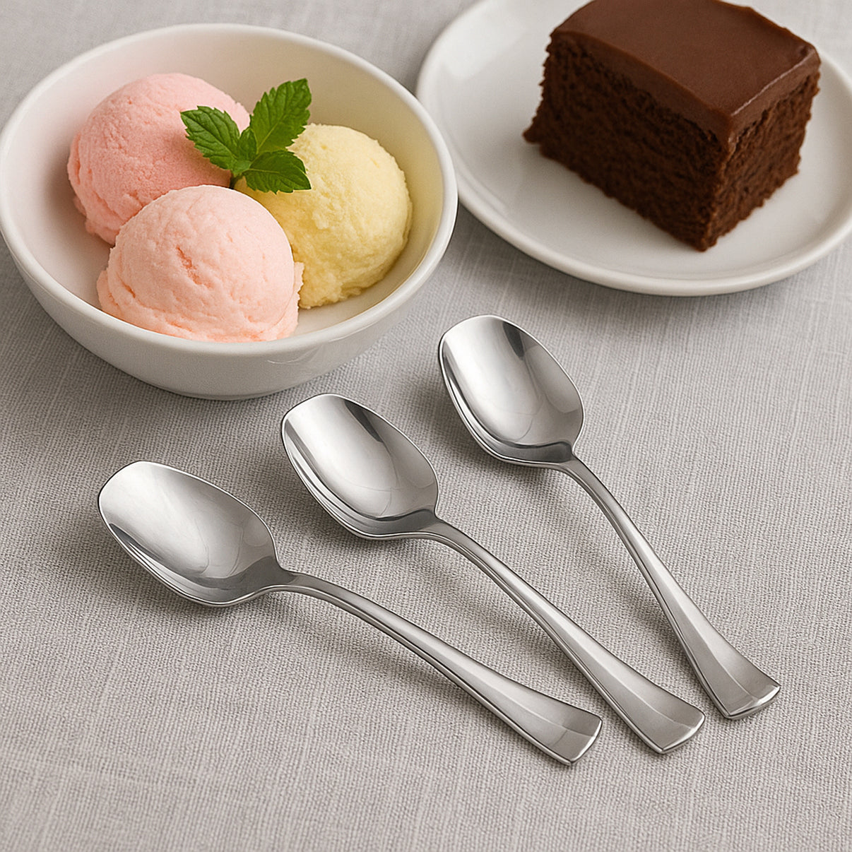 Stainless Steel Ice-Cream Spoon - (3 Pc / Set)