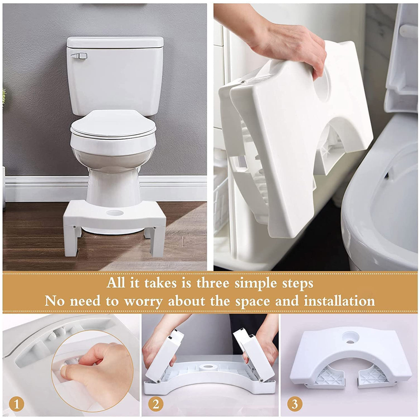 6005A Plastic Non-Slip Folding Toilet Squat Stool