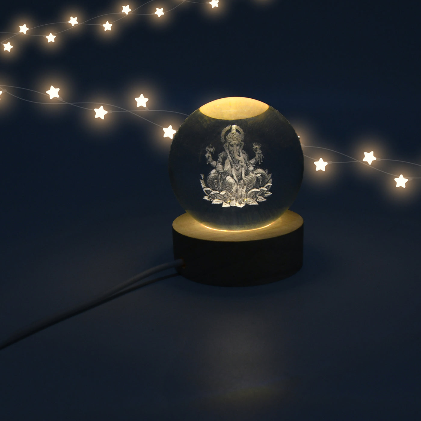 Buy Ganpati 3D Crystal Ball Lamp - Home Decor | DeoDap