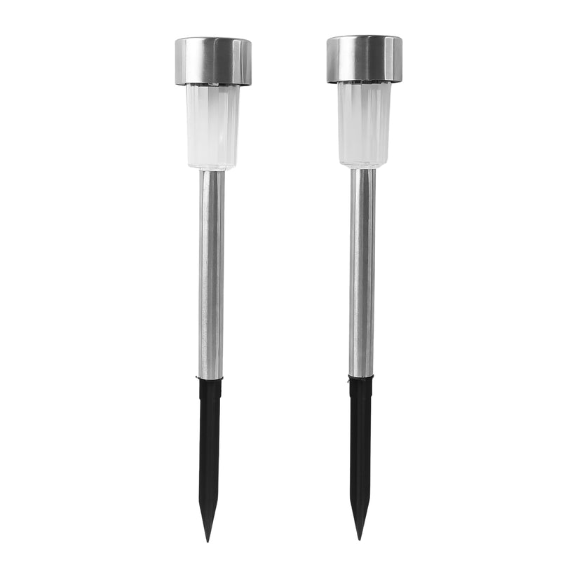 Solar-Powered Stainless Steel Garden Pathway Lights 31x4 cm (2 Pc)