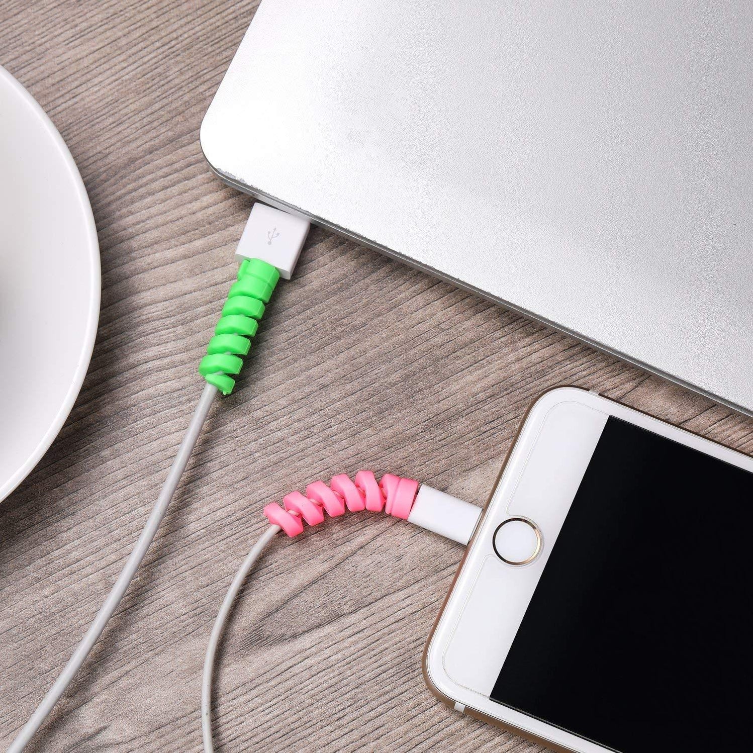 Spiral Charger Cable Protector Data Cable Saver Charging Cords Protect ...