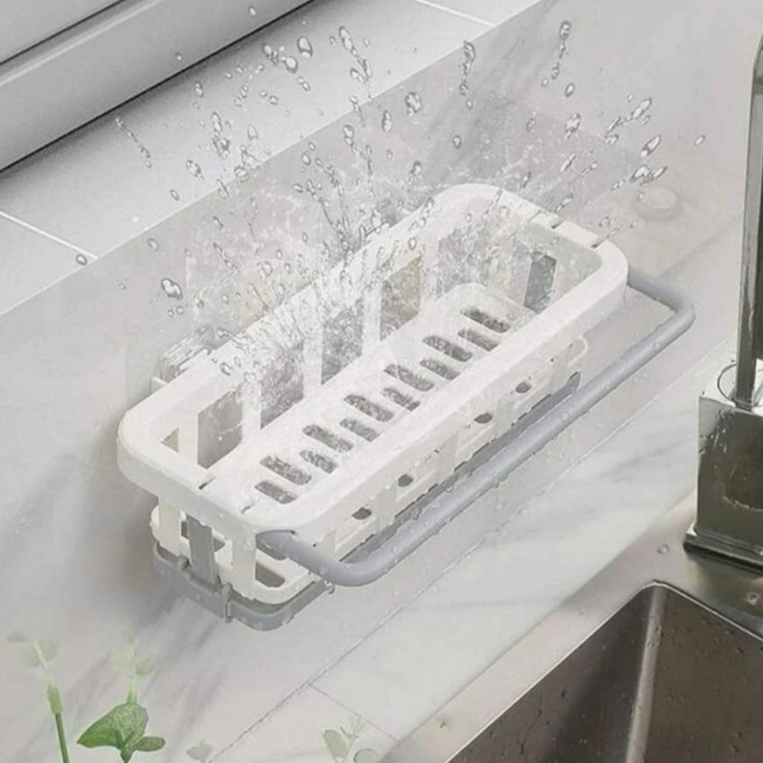 Multipurpose Platic Hanging Drain Rack Retractable Sponge Storage Hang ...