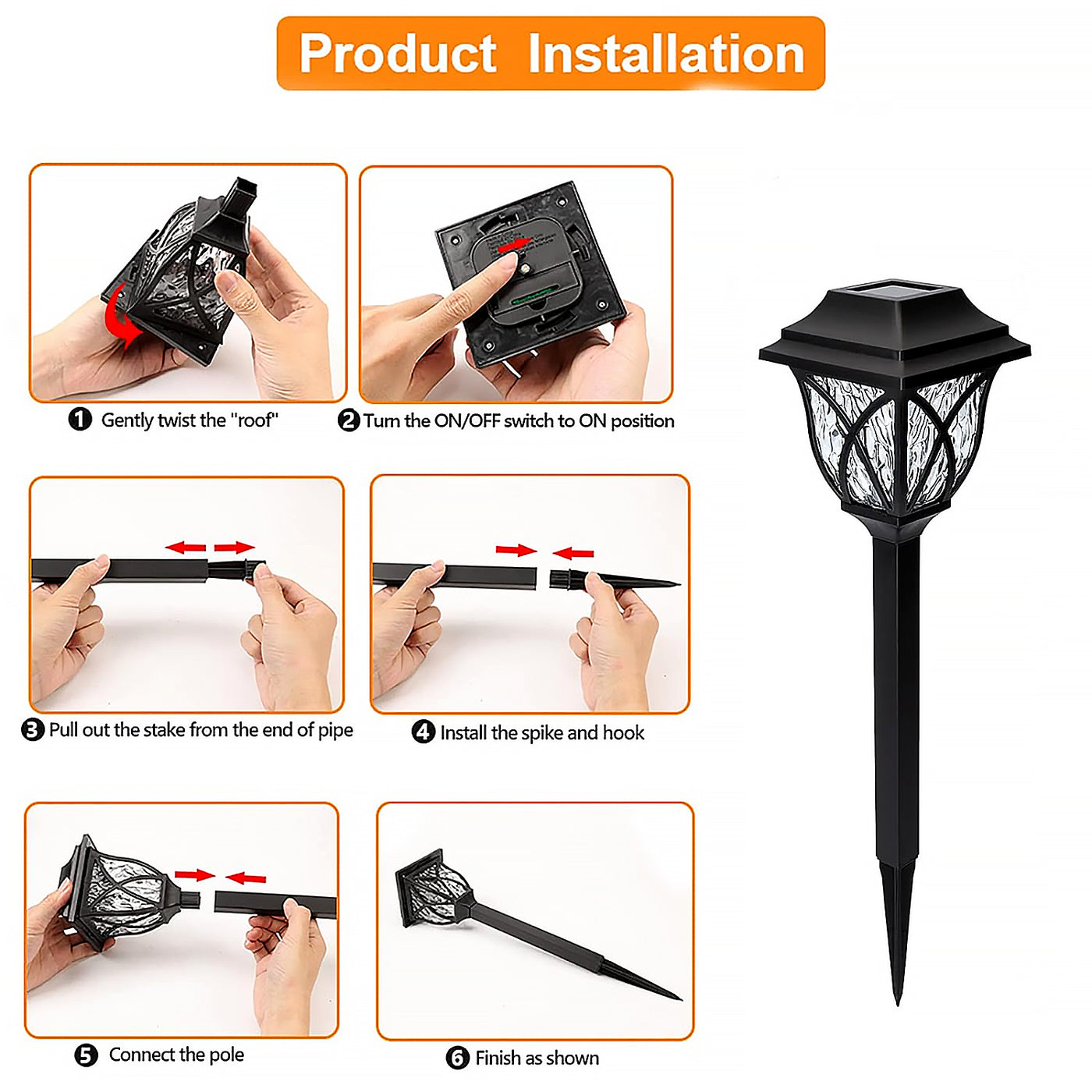 Solar Garden Lights LED Outdoor Stake Spotlight Fixture for Garden Lig ...