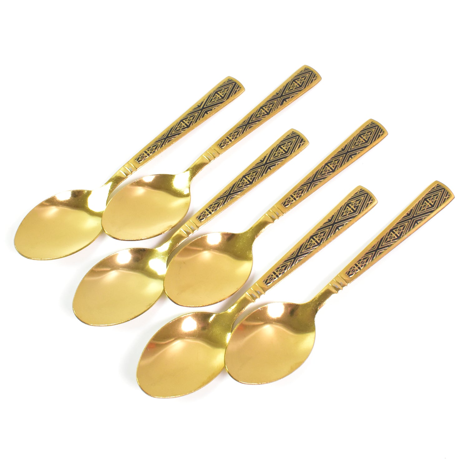 Premium Luxurious Stainless Steel Coated Spoons (6 Pcs Set / Golden ...