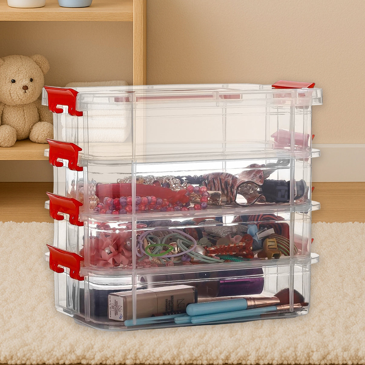 4-Layer Transparent Multipurpose Plastic Storage Box
