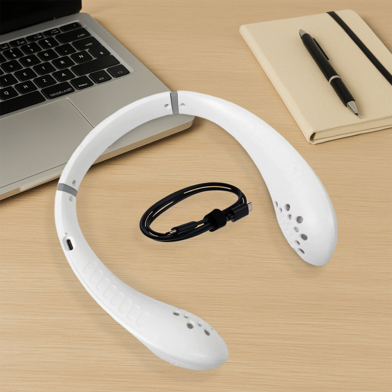 Exclusive Portable USB Powered Neck Fan with 3 Speed Mode