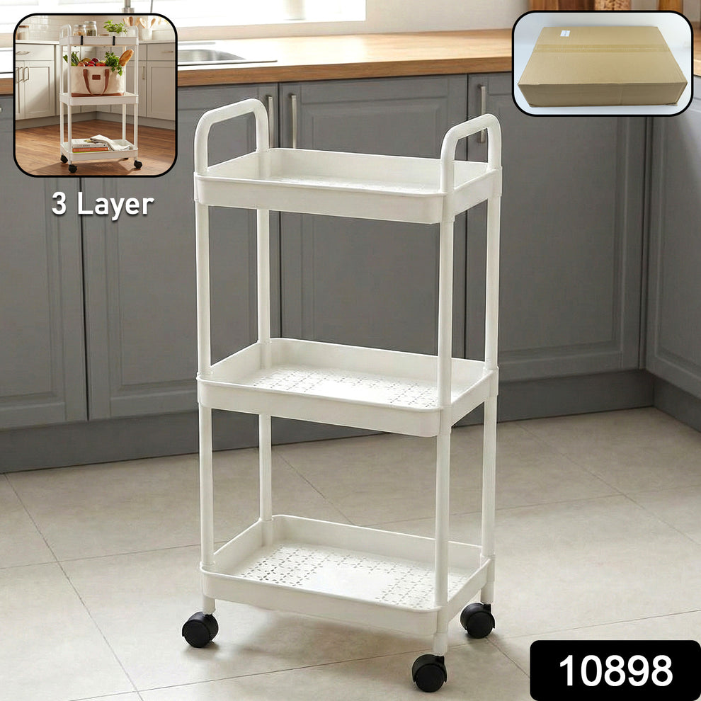 3 Layer Multipurpose Rolling Storage Trolley (1 Pc)