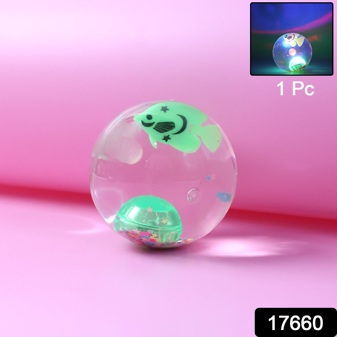 Light-Up Transparent Bouncy Ball – Impact-Activated LED Flashing Senso