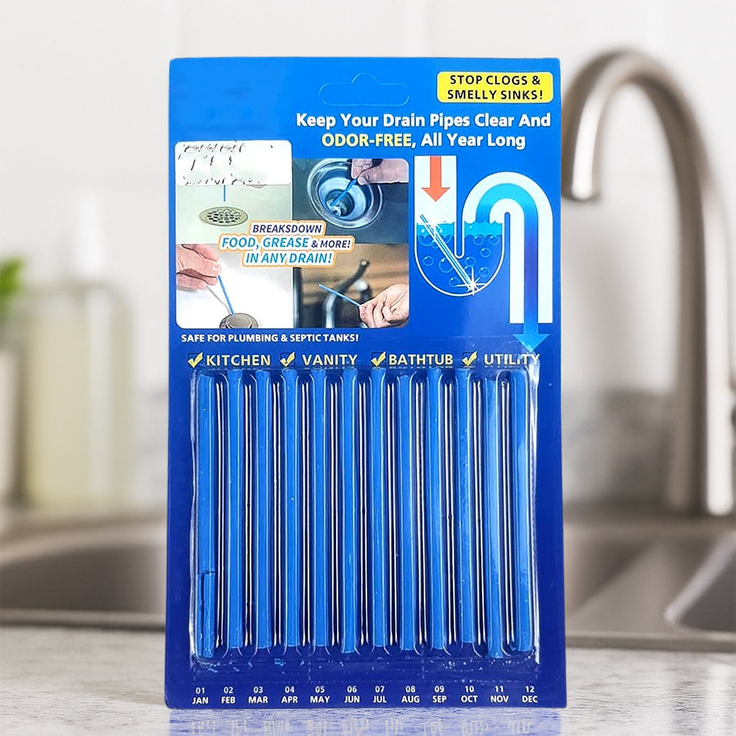 Sani Cleaning Sticks Keep Your Drains Pipes Clear Odor Home Cleaning ...
