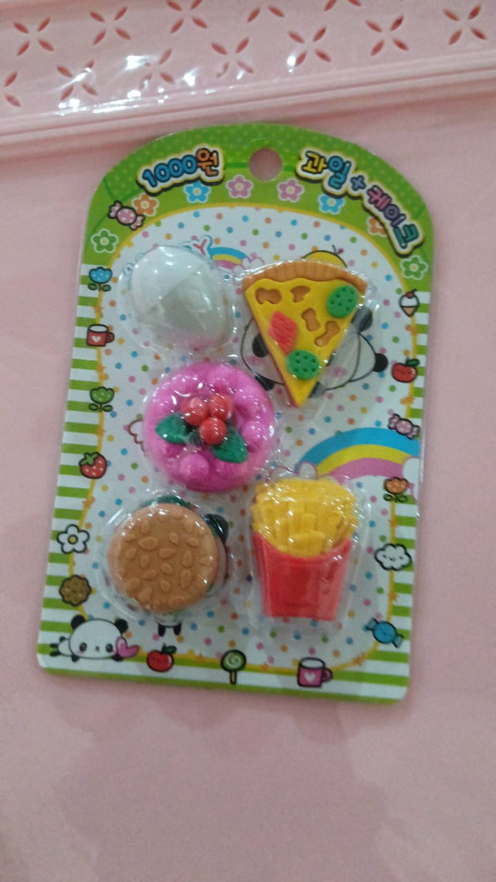 3D Food Shape Fancy & Stylish Colorful Erasers, Mini Eraser Creative C ...