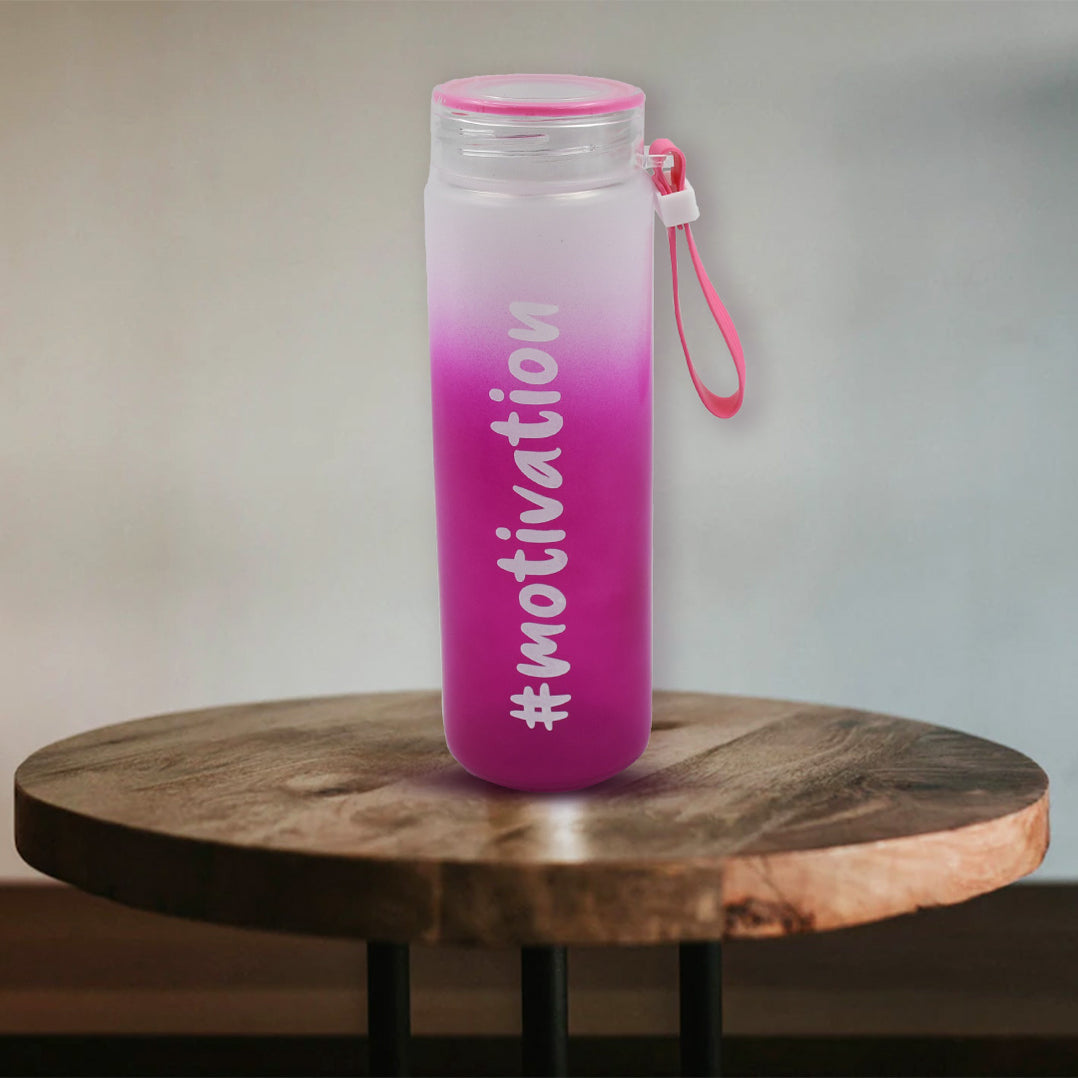 Colorful Motivational Glass Water Bottle | Stay Hydrated — DeoDap