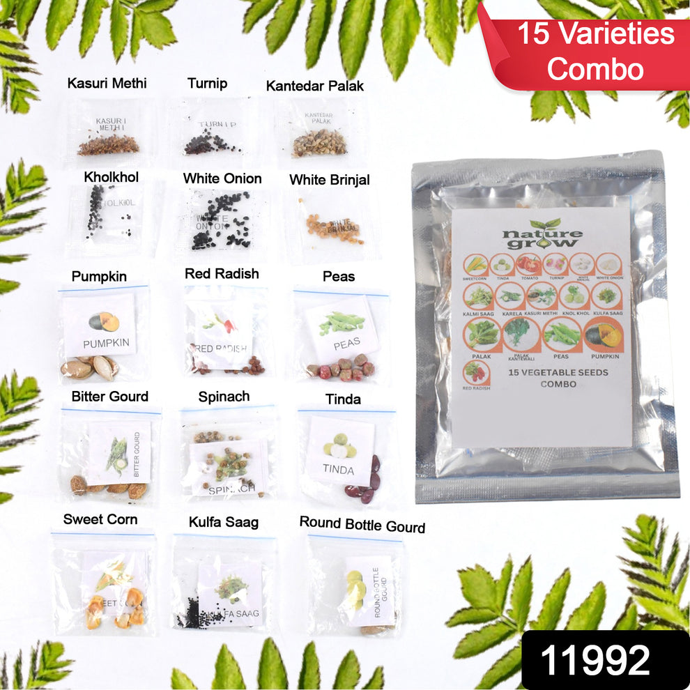 15 Vegetable Seed Varieties Combo for Home Garden