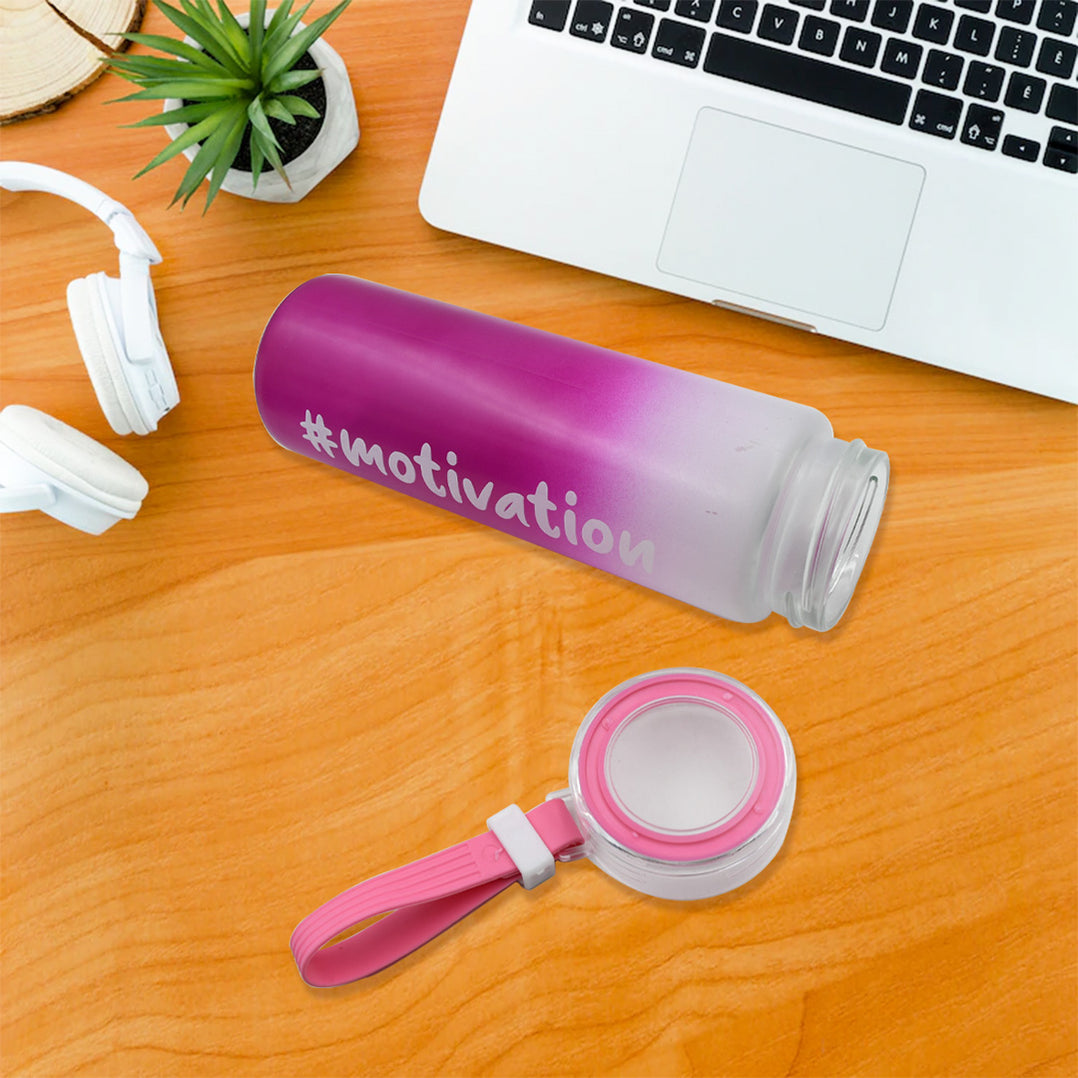 Colorful Motivational Glass Water Bottle | Stay Hydrated — DeoDap