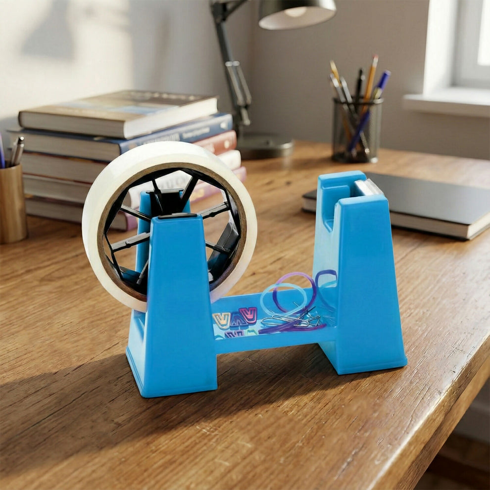 Tape Dispenser with Utility Tray and Cutting Blade for Office, School