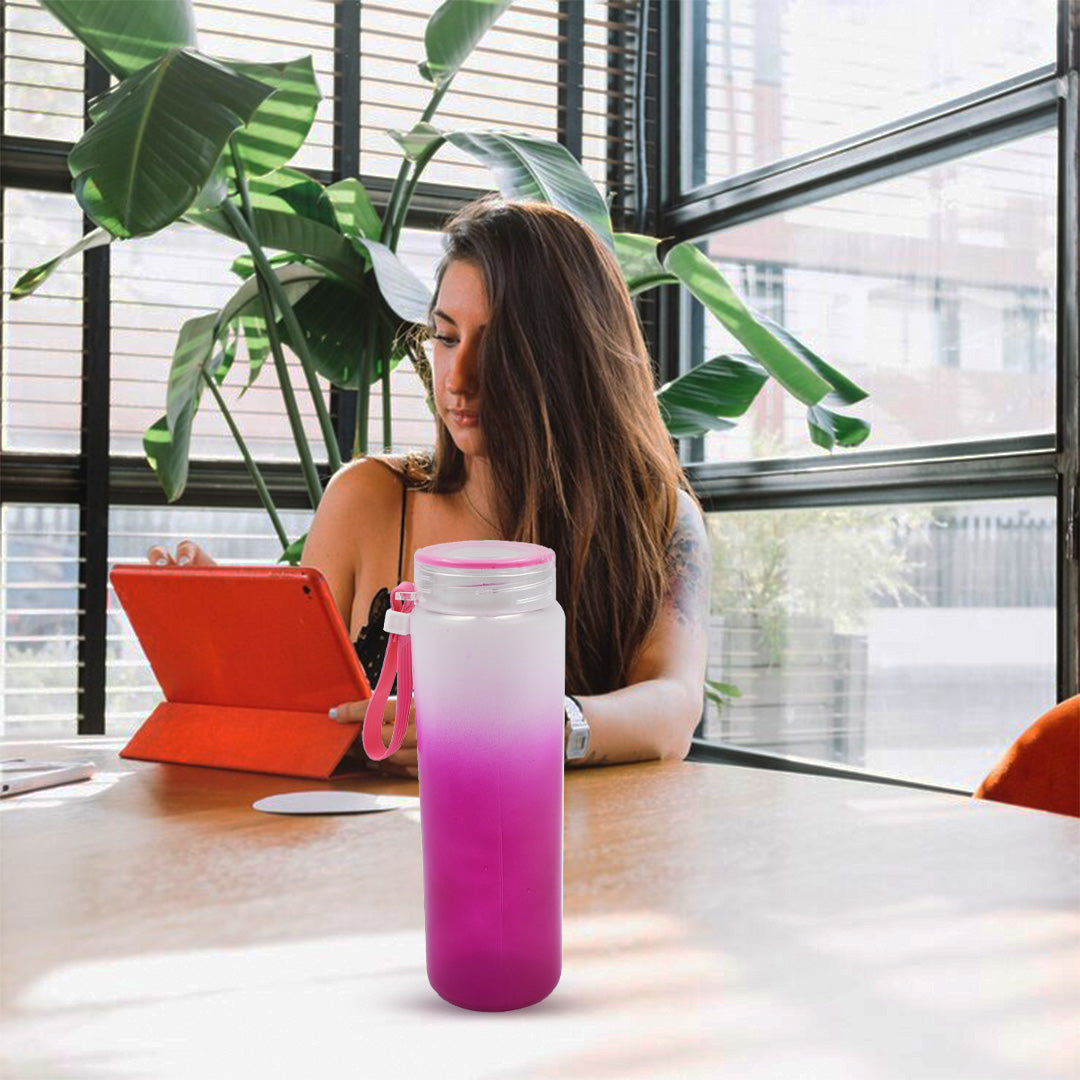 Colorful Motivational Glass Water Bottle | Stay Hydrated