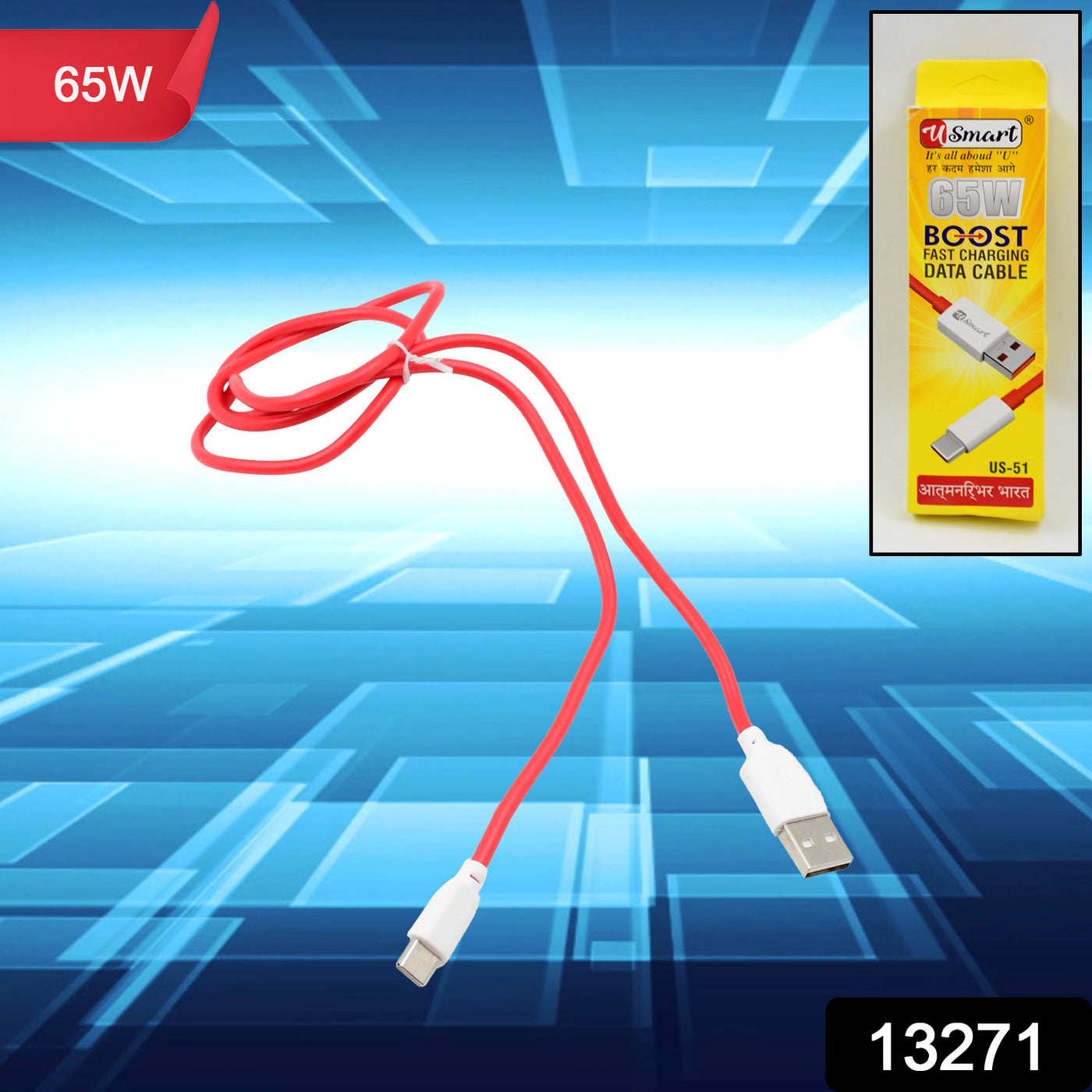 Buy Type C Data Cable Fast Charging (1000 MM, 65W) | DeoDap