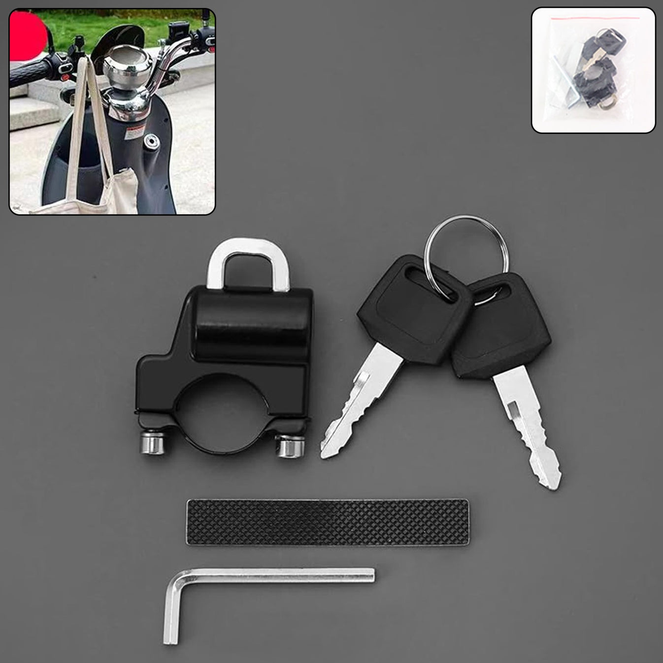 Heavy-Duty Helmet Lock for Motorcycle