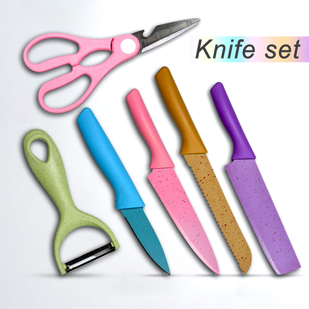 Corrugated 6Pc Kitchen Knife Set Professional Box Knife Set 6 Piece Fo