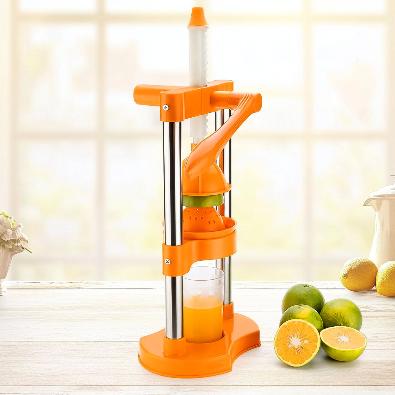 7128 Hand Pressure Juicer With Glass Manual Cold Press