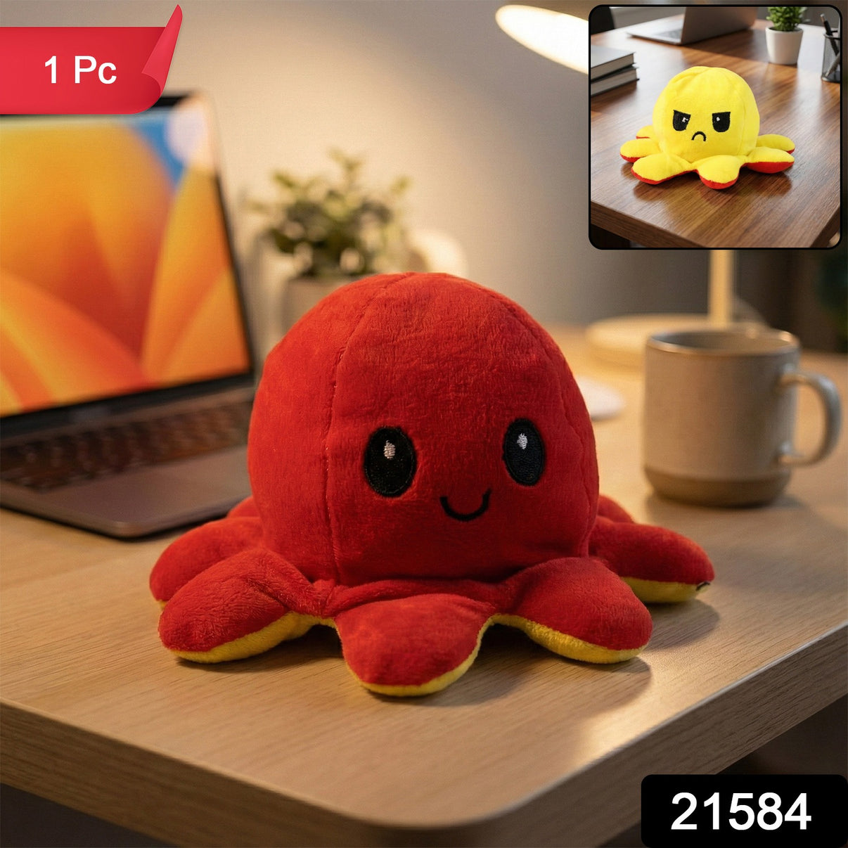 Reversible Octopus Mini Plush Toy (1 Pc)