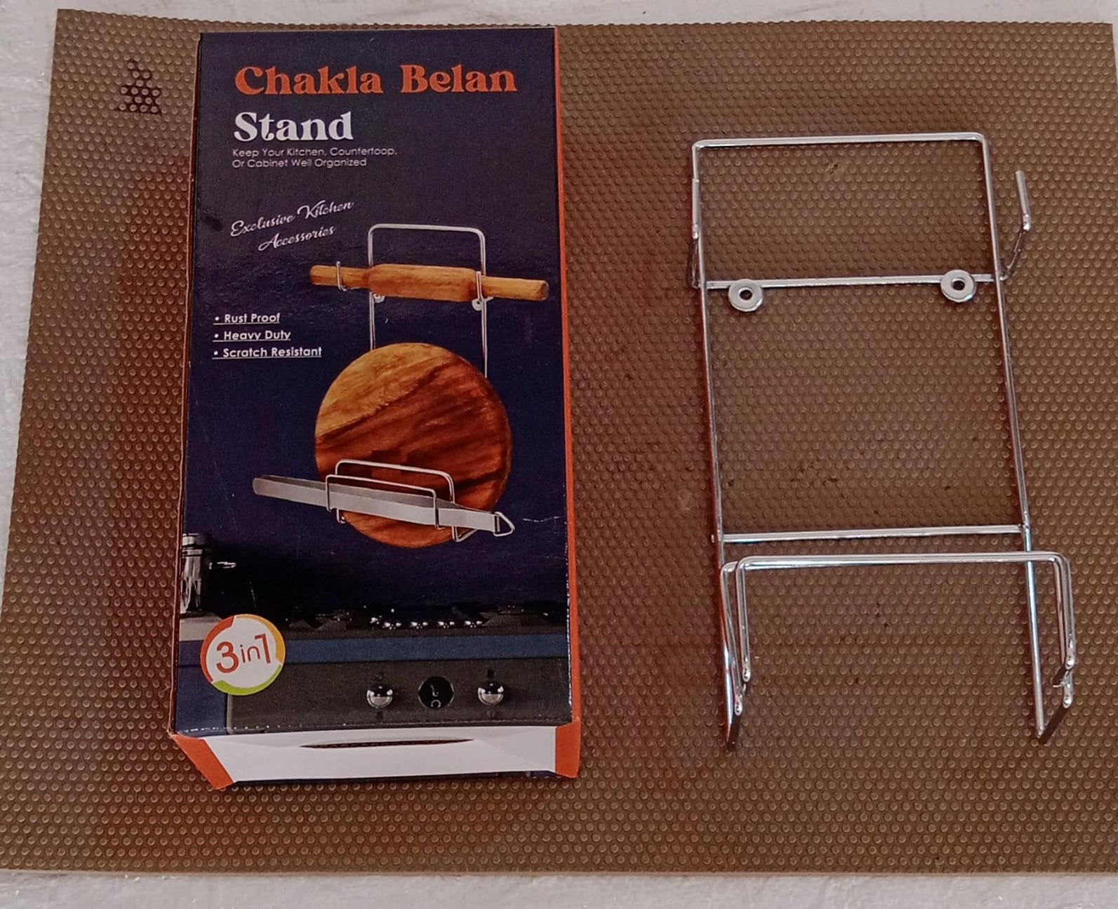 Buy Stainless Steel Chakla Belan Chimta Stand | DeoDap