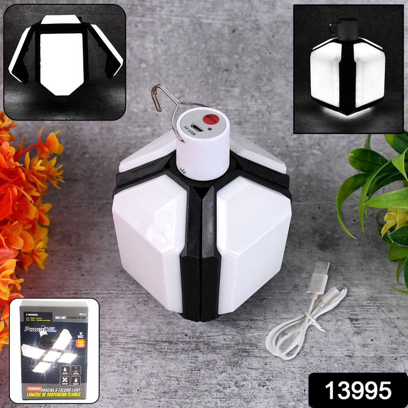Foldable Camping Light USB Rechargeable LED Lamp with Hanging Hook (1