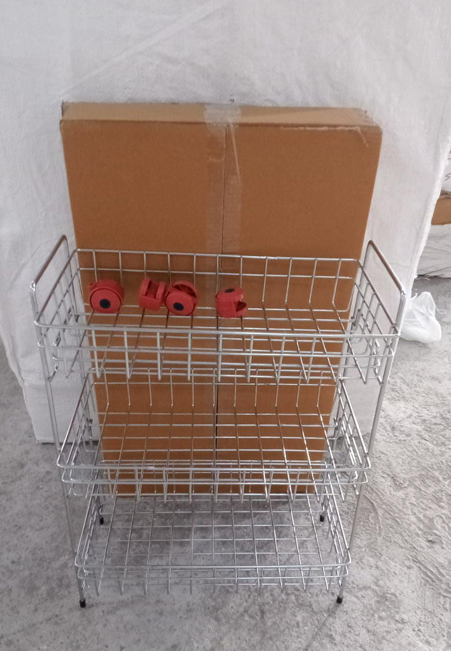 Stainless Steel Fruit & Vegetable Stand Kitchen Trolley 3 TIER KITCHEN ...
