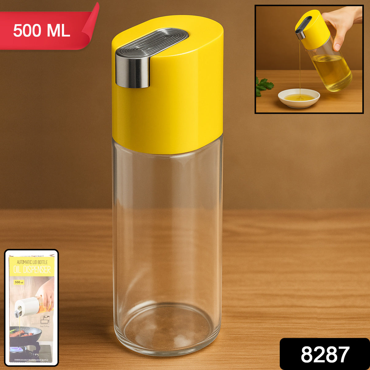 500 ml Automatic Oil Dispenser Bottle with One-Touch Controlled Pour S