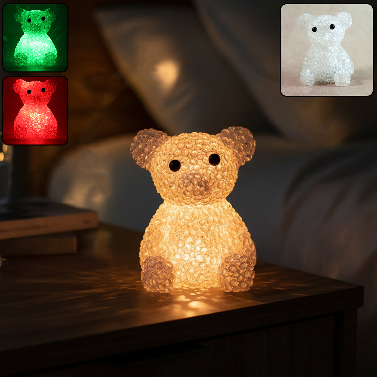 Bear Decorative LED Night Lamp with Color-Changing Glow (1 Pc)