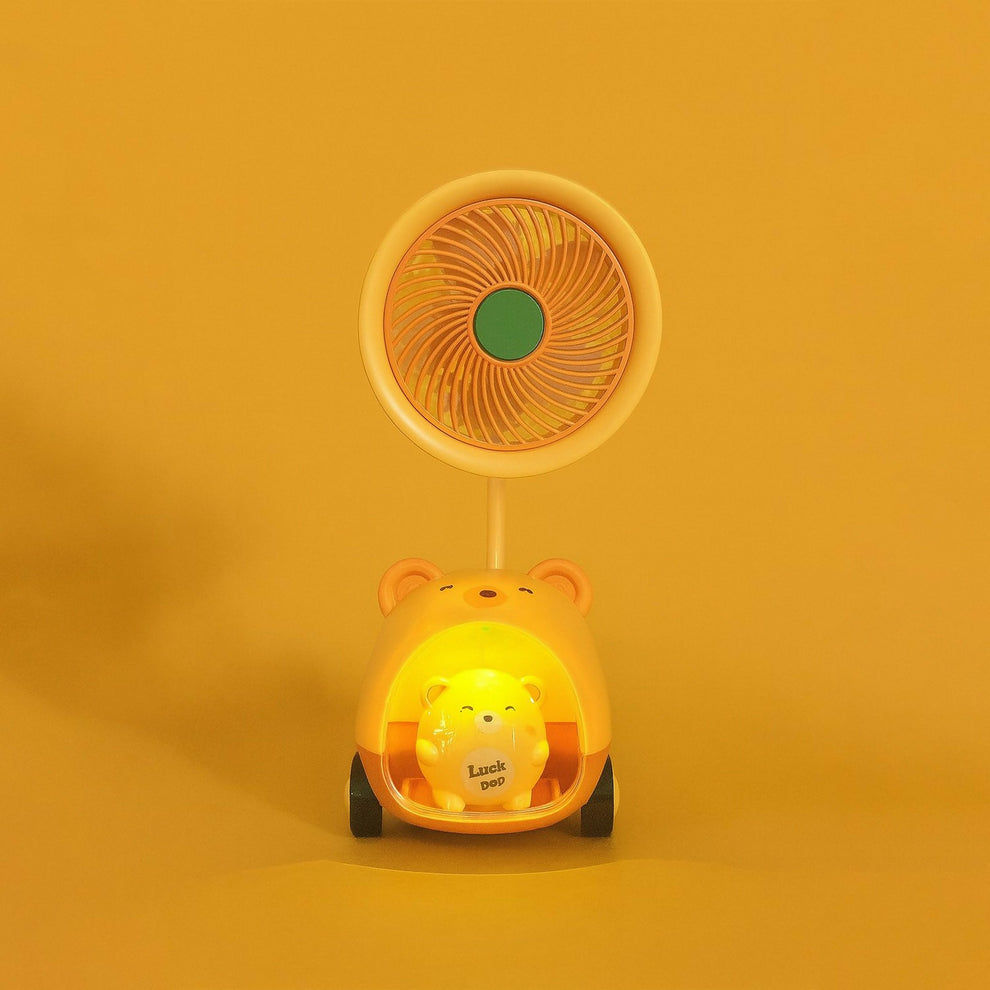 Kids Bear Fan Lamp with Night Light | Cute Table Fan for Study & Bedsi