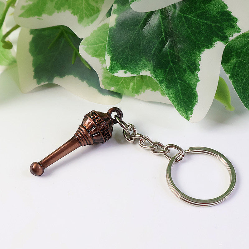 Stylish Mini Gada Shape Metal Keychain – Divine Inspired Key Ring Acce
