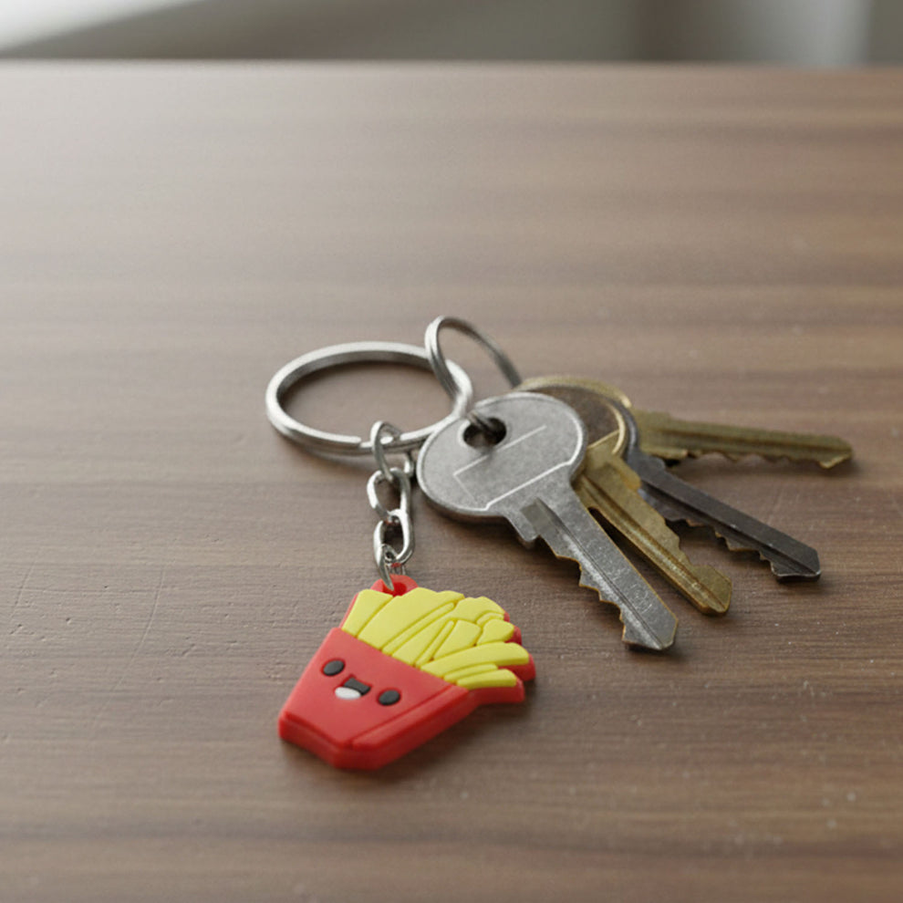 Cute Smiley French Fries Shape Cartoon Keychain (1 Pc)
